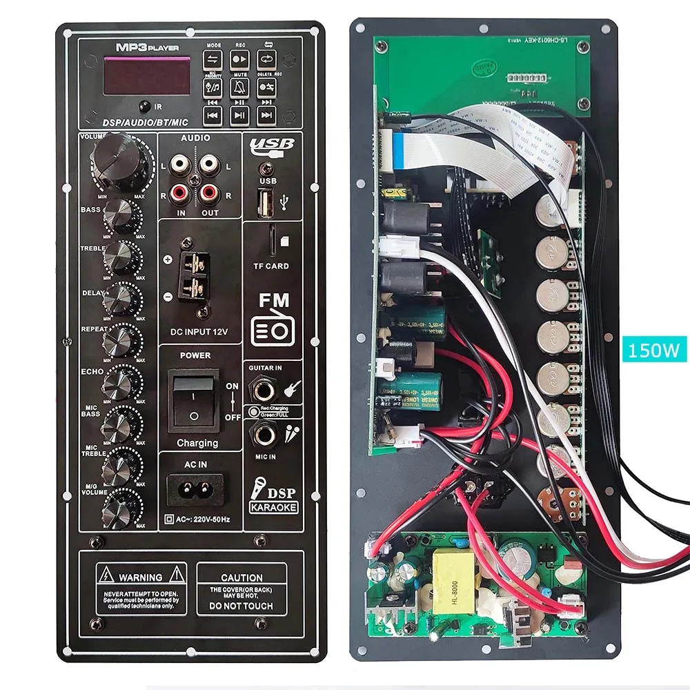 110V-220V-DSP-Control-Digital-Bluetooth-Mono-150W-Amplifier-Board-for-8 ...