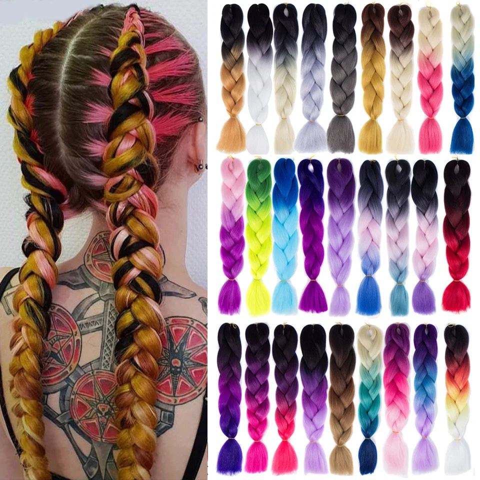 SHANGKE-Synthetic-100g-24-Inch-Braiding-Hair-Wholesale-Ombre-Multiple ...
