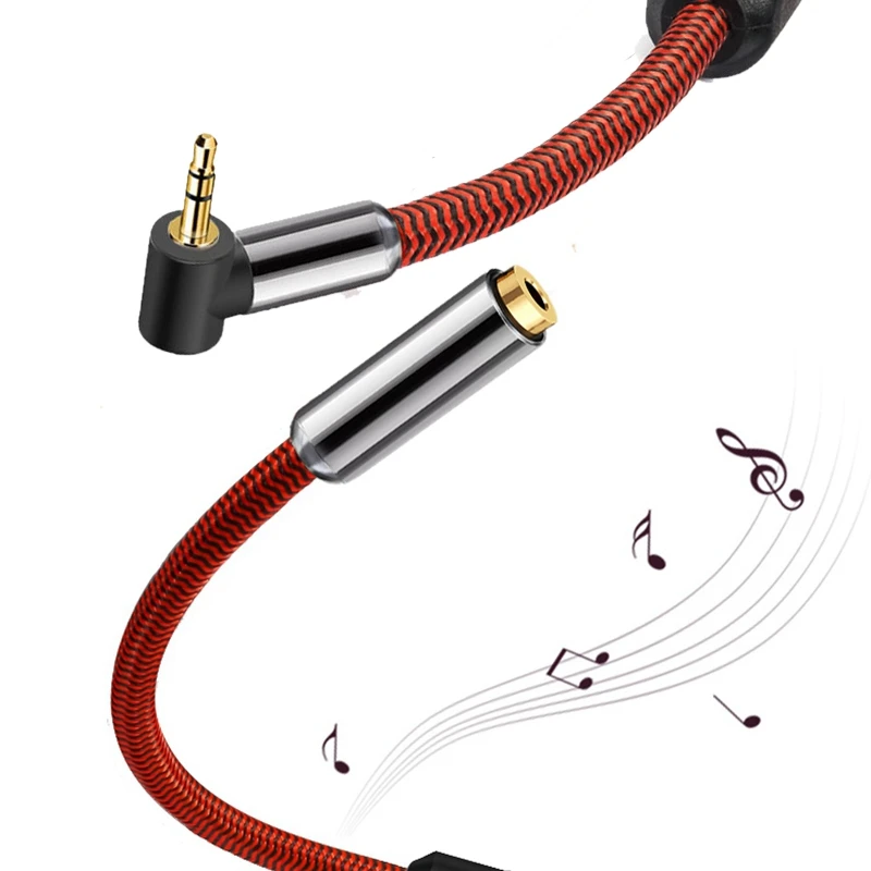 Hi Fi 3.5mm Extension Audio cable with Angled Mini Jack 3.5 Male to ...