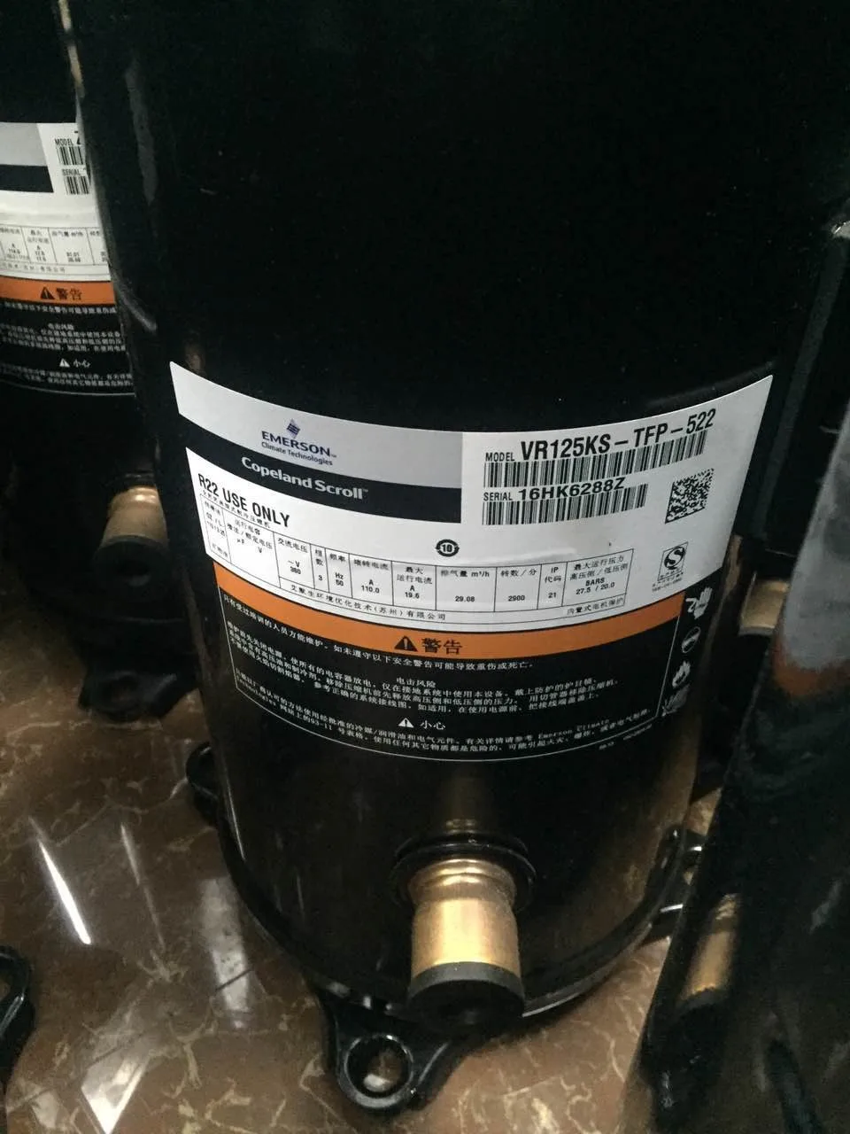 Compressor Embraco 10HP Cold Room Refrigeration Unit Copeland Catalogue Zr125kce Tf5 250 Scroll ...