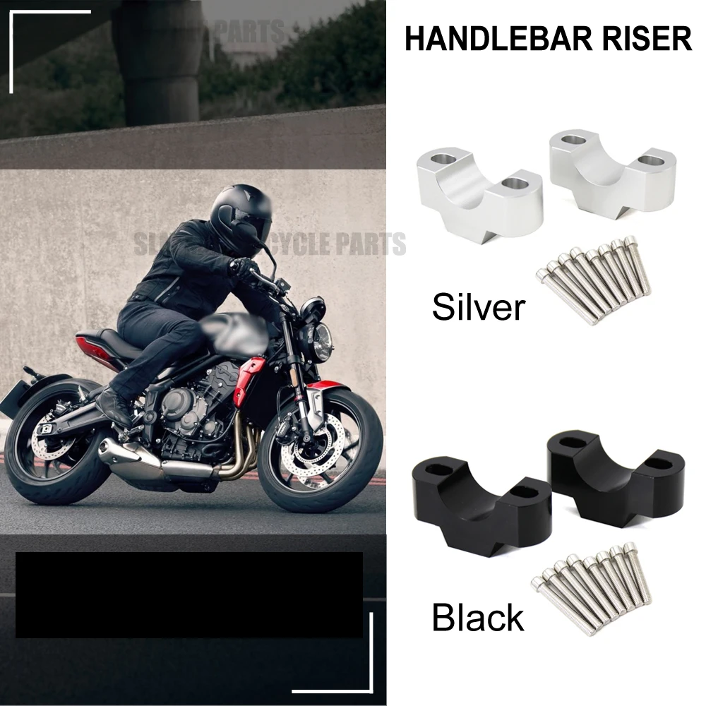 New-CNC-28mm-Handlebar-Risers-Clamp-Height-up-Adapter-For-Trident-660 ...