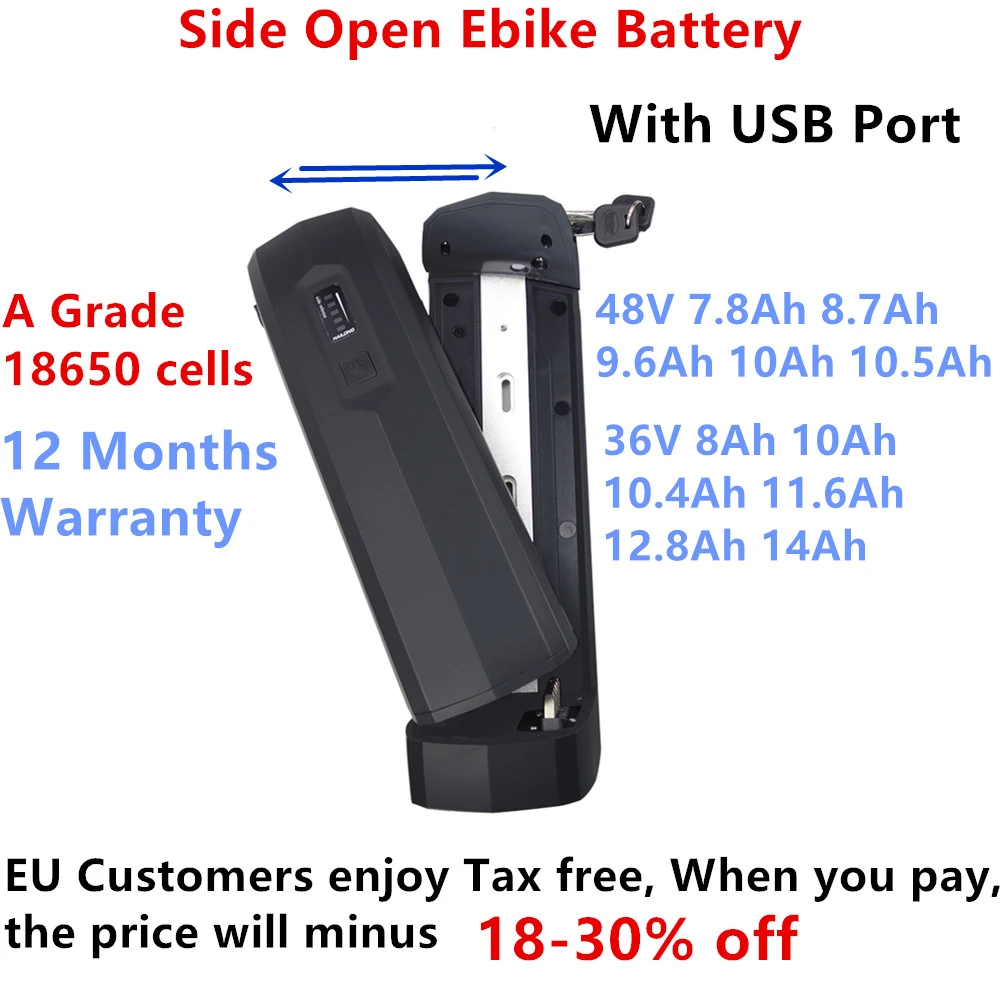 Original Hailong 2 Side Open Release Ebike Battery With Usb Port 36v ...