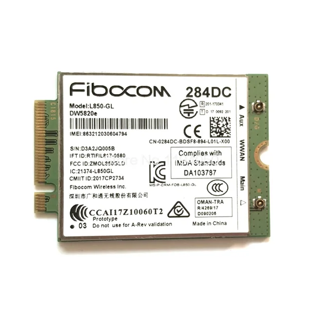 For Dell DW5820e Fibocom L850-GL LTE/WCDMA 4G WWAN Card Module 0284DC ...