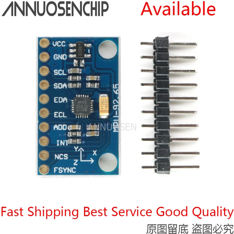 Iic i2c spi mpu6500 MPU 6500 6 axis giroscópio acelerômetro sensor ...