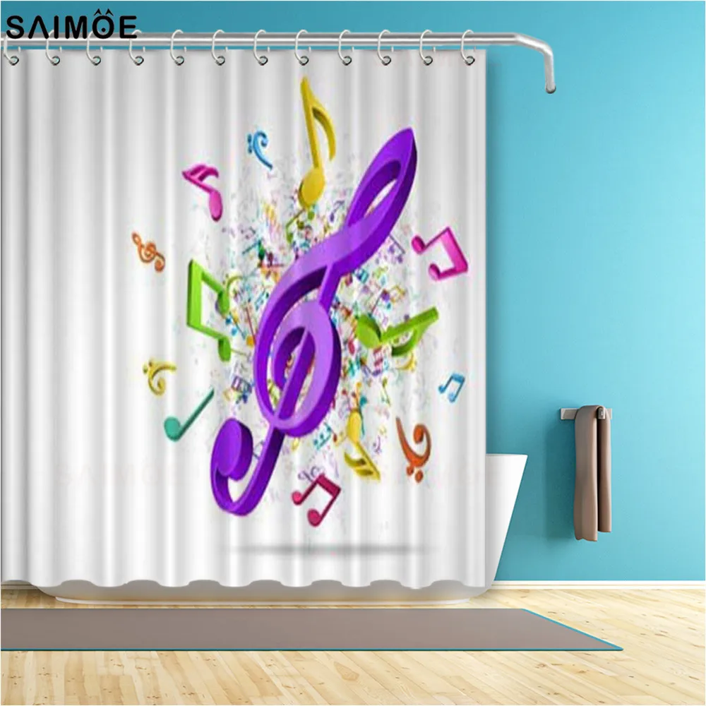 Music Notes Bathroom Curtain - Artistic Pod
