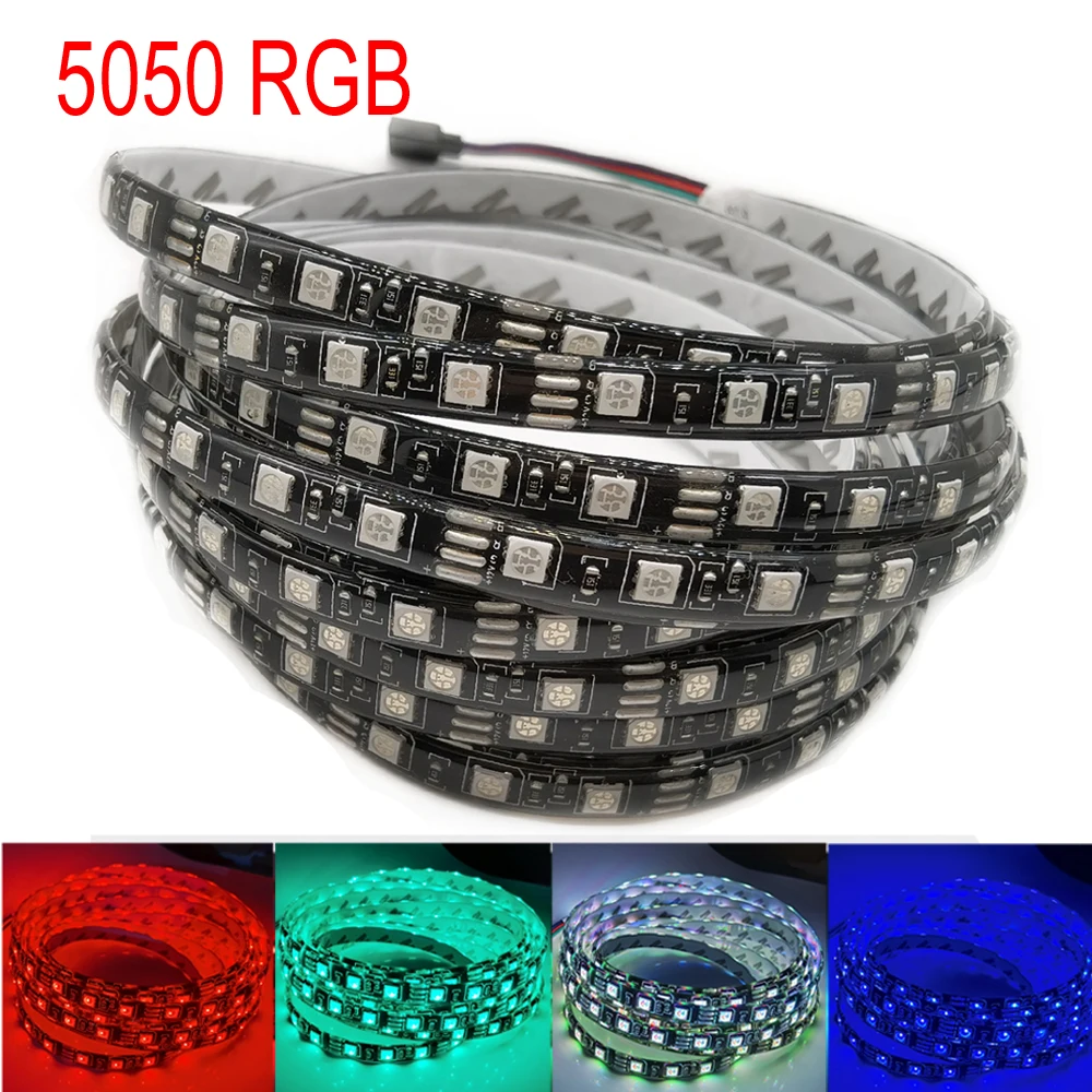 5050 RGB Flexible LED Strip light 60LEDs/m 12V 0.5/1/2/3/4/5m Non ...