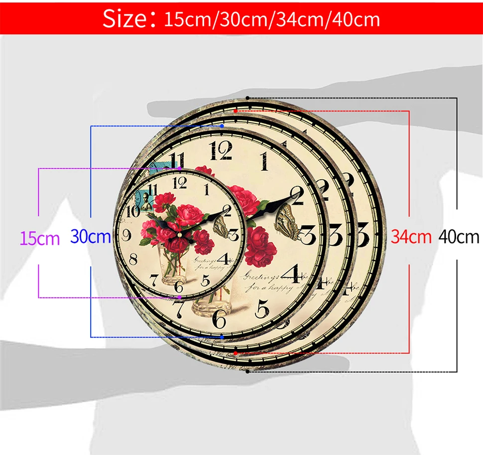 Старинные ночные сцены римские цифры картонные настенные часы бесшумные и не тикающие функции