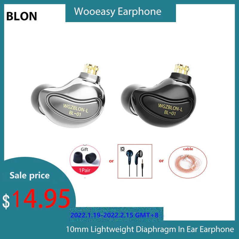 Blon Bl-01 Bl01 Earphones 10mm Biology Fiber Diaphragm Driver In Ear Monitors Earbuds Wired ...