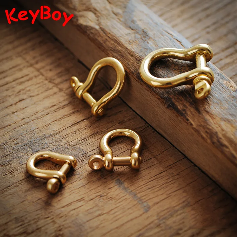 Pure Brass D shaped Horseshoe Buckles Metal Car Key Holder Key Rings ...