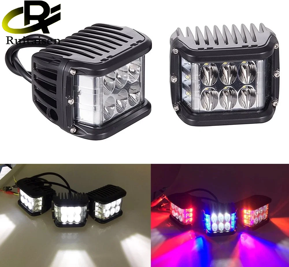 4"LED Work Light 2x Dual Side Shooter Led Light 45W Led Pod Off Road ...