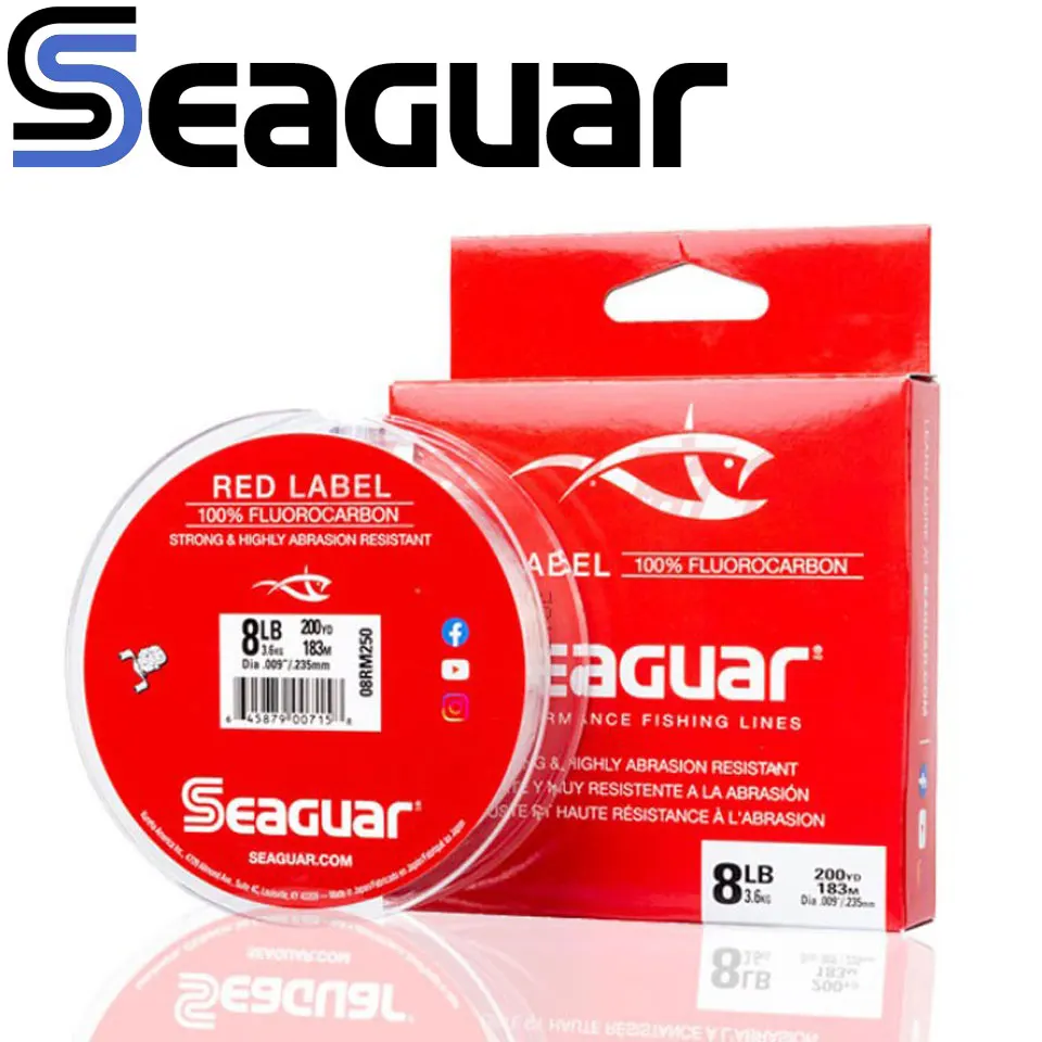Linha de pesca original seaguar rótulo vermelho 6lb 12lb 100% fluorocarbon linhas de pesca ...