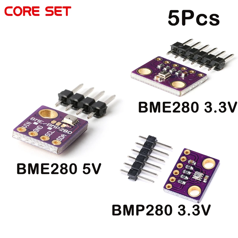5Pcs BME280 GY BME280 BMP280 Digital Barometric Pressure/Altitude Sensor High Precision ...