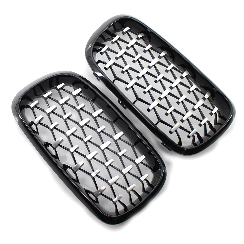 Front Glossy Black Grille & Chrome Diamond Meteor Grill for BMW X5 F15 ...