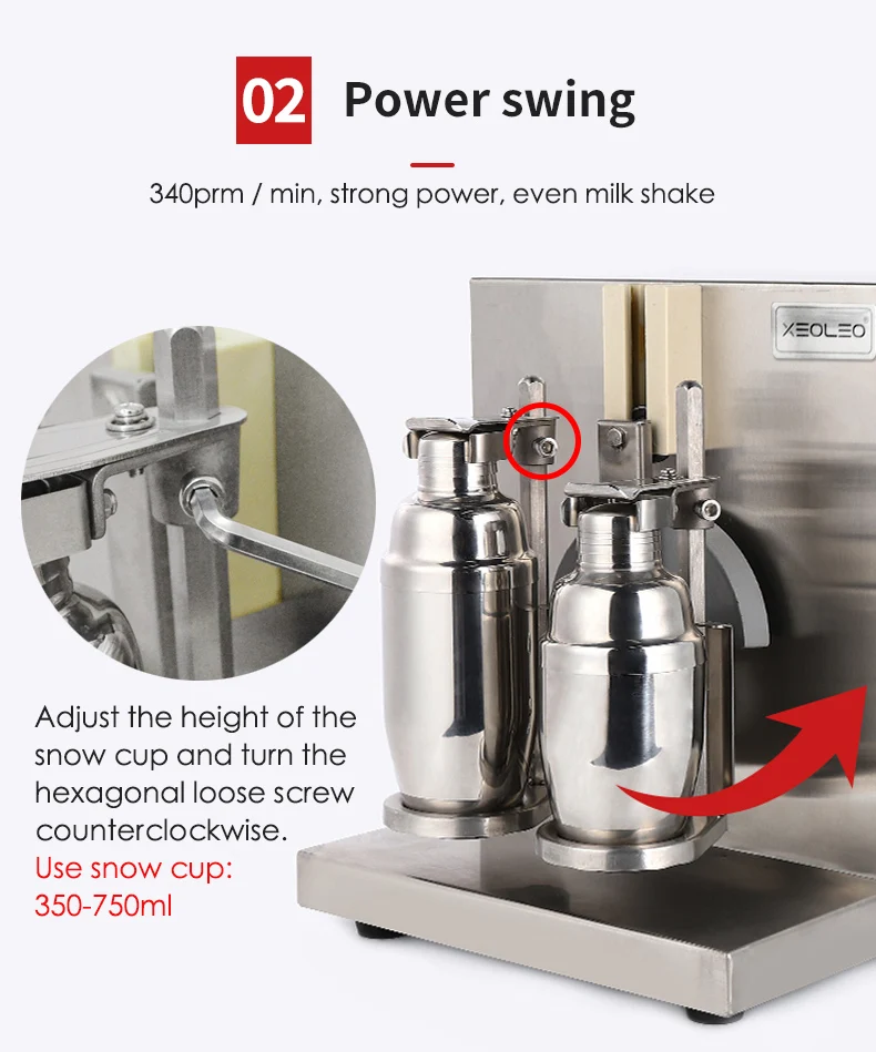 Xeoleo Boba shaker Bubble Tea Shaker Double Cups shaker machine Milk ...