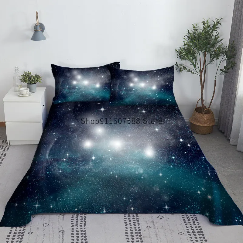 Starry-Sky-Bed-Sheet-Set-3D-Printed-Stars-Bed-Flat-Sheet-With ...