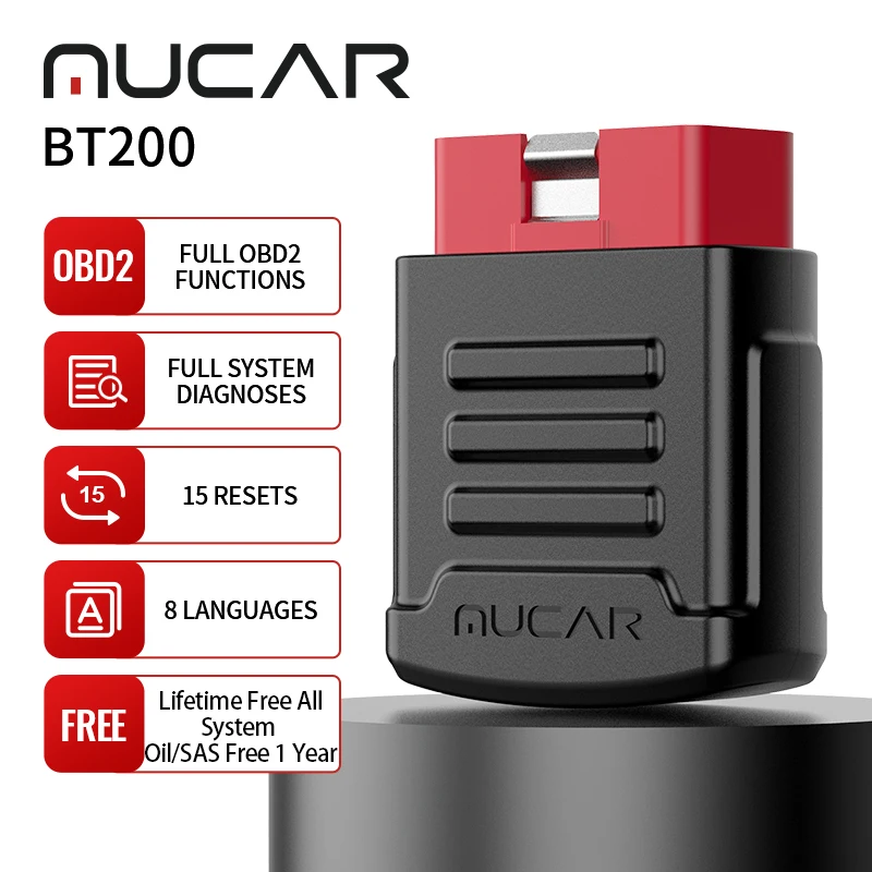 MUCAR BT200 obd 2 Scanner TPMS Reset Bluetooth Automotive Diagnostic Tools Wireless Car Diagnose ...