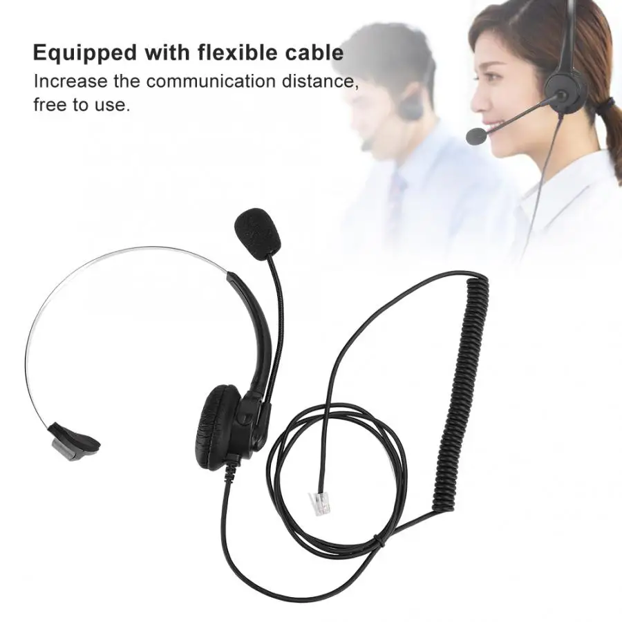 Headset-Telephone-Monaural-Headset-Landline-Phone-Headphone-With ...