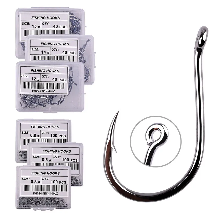 50/20pc Box High Carbon Chinu Fishing Hook Single Hook With Eye Carp ...