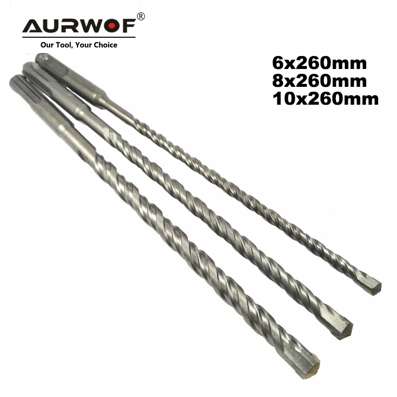 LAVIE-3pc-Lot-6-8-10mm-SDS-Plus-Drill-Bit-260mm-Hammer-Concrete-Bits-S4 ...
