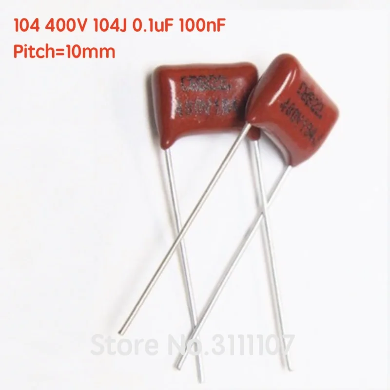 20PCS-Lot-104-400V-104J-0-1UF-100NF-P10-CL21-CBB-capacitor-Metallized ...