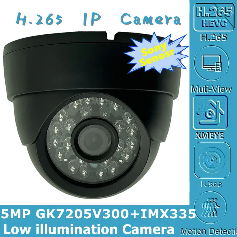 Cámara domo de techo IP GK7205V200 + IMX335 5MP 2592x1944 H.265 24 LEDs infrarrojos IRC VMS ...