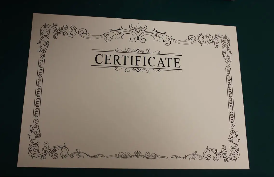 Blank Certificate A4
