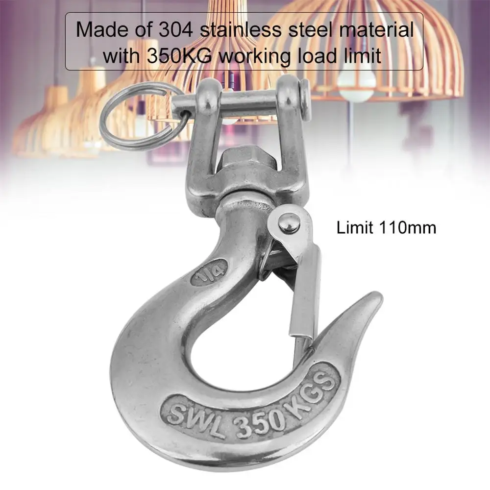 304 Stainless Steel Swivel Eye Clevis Lifting Chain Snap Hook 350kg ...