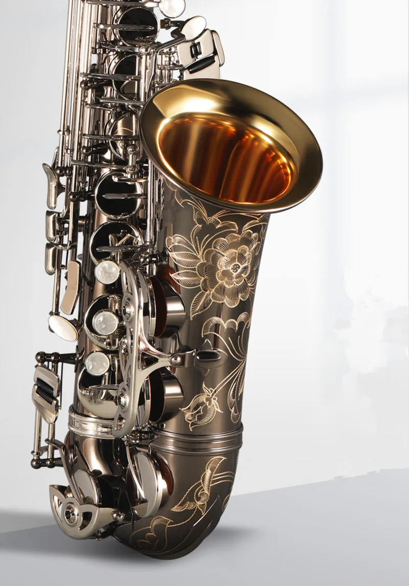 Saxofón Alto plano, boquilla de plata con cuello de lengüeta ...