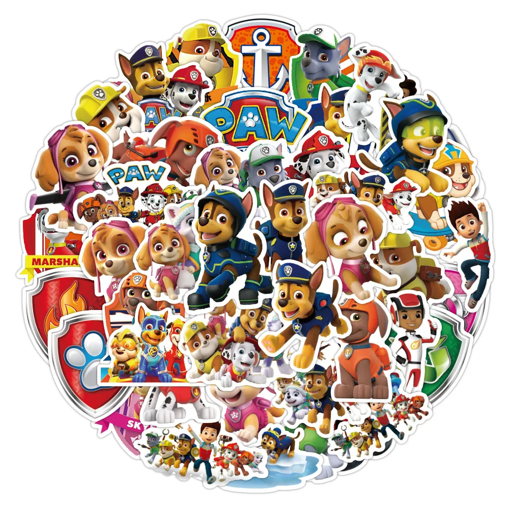 Paw Patrol Stickers Anime Figure Chase Marshall Skye Rubble, 49% OFF