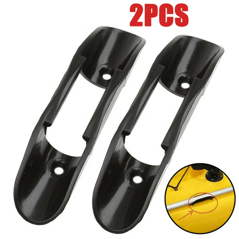 2PCS-Kayak-Marine-Boat-Paddle-Clip-Holder-Watercraft-Black-Plastic-With ...