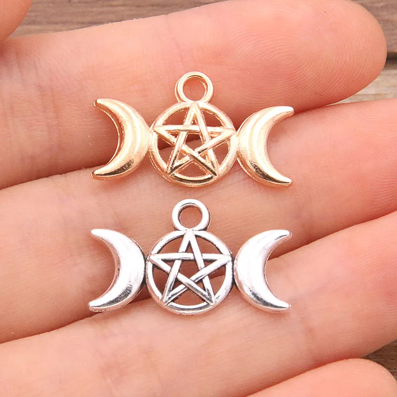 40Pcs-13-22mm-2-Color-Zinc-Alloy-Vintage-Hollow-Out-Round-Pentagram ...