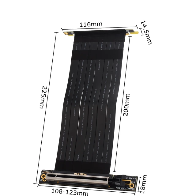 Graphics Card Riser PCIE 3.0 X16 - 180 Degree Flexible GPU Extension ...