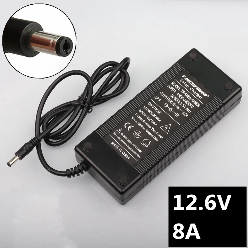 12.6V 8A 18650 Lithium Battery Charger for 3S 10.8V 11.1V 12V li ion Battery Fast charging ...