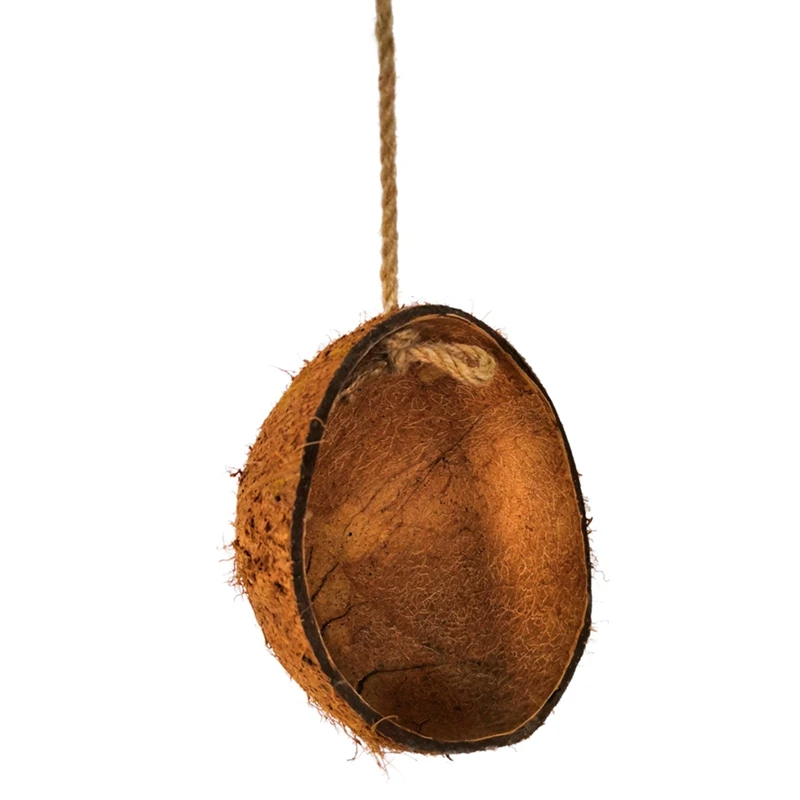 Pet Cage Swing Toy For Birds Natural Coconut Shell Bird House Hideout ...