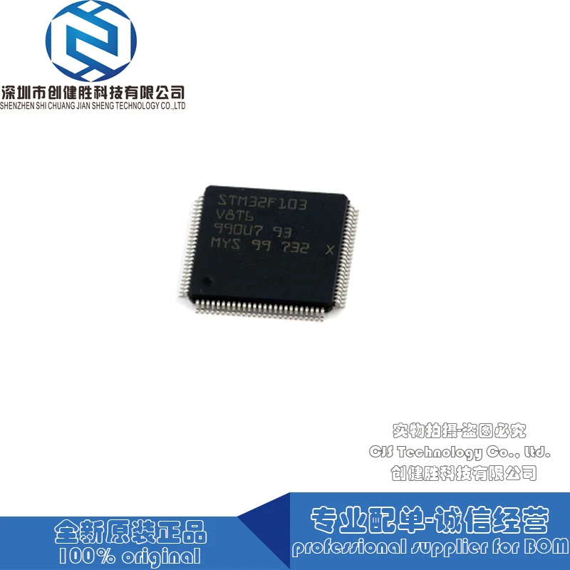 STM32F103 Mcu de 32 Bit Stm32f1 brazo M3 Risc 64Kb Flash 2,5 V/3,3 V 100 Pin Lqfp bandeja Ic ...