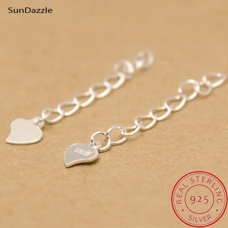 5pcs-Genuine-Real-Solid-925-Sterling-Silver-Extension-Chains-Necklace ...