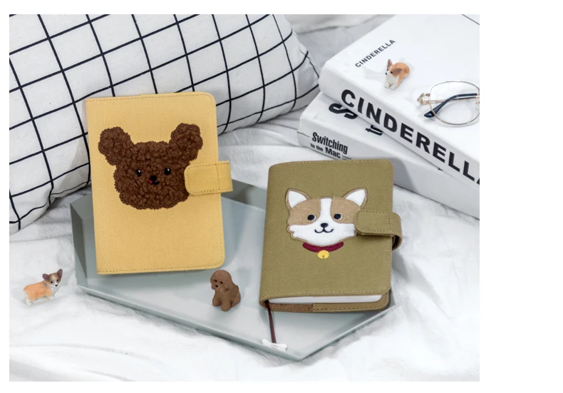 CARNET DE NOTES,Pink-A6--carnet de notes à main pour chien mignon A6 ...