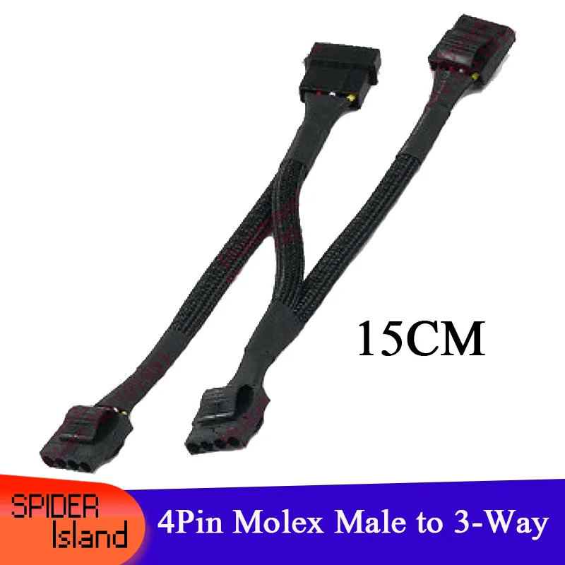 4 Pin Molex Male to 3 Way 4Pin Molex Female Power Adapter Cable 5pcs ...