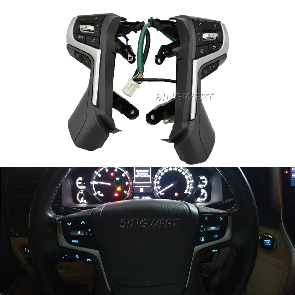 Black Multifunction Steering Wheel Control Switch Buttons Bluetooth For ...