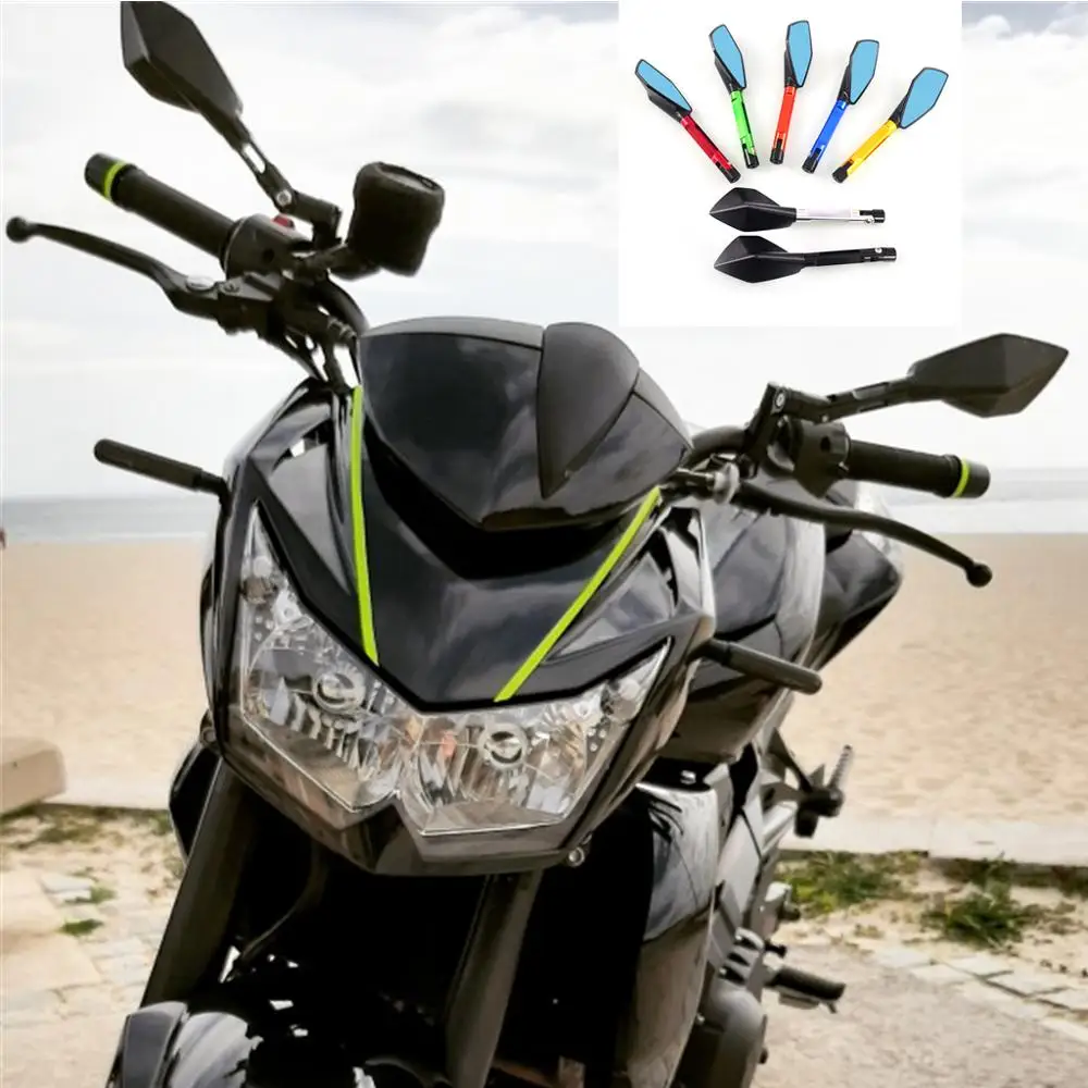 Motorcycle-Accessories-CNC-Aluminum-Rear-View-Mirrors-Blue-Glass-for ...