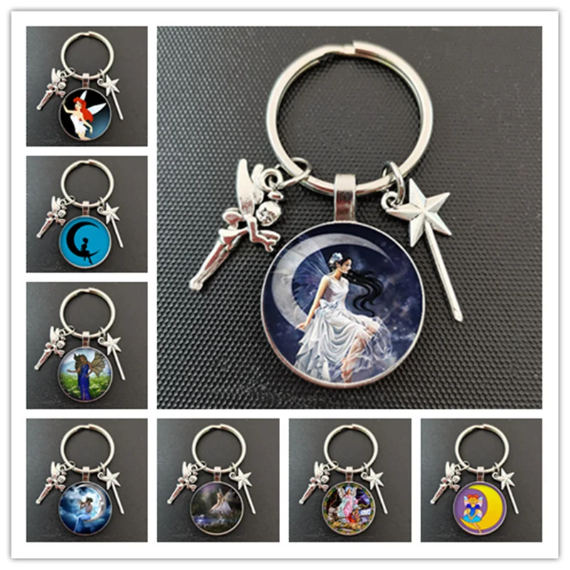 Angels-wings-fairy-Glass-Cabochon-keychain-Angels-charm-Keychain-magic ...