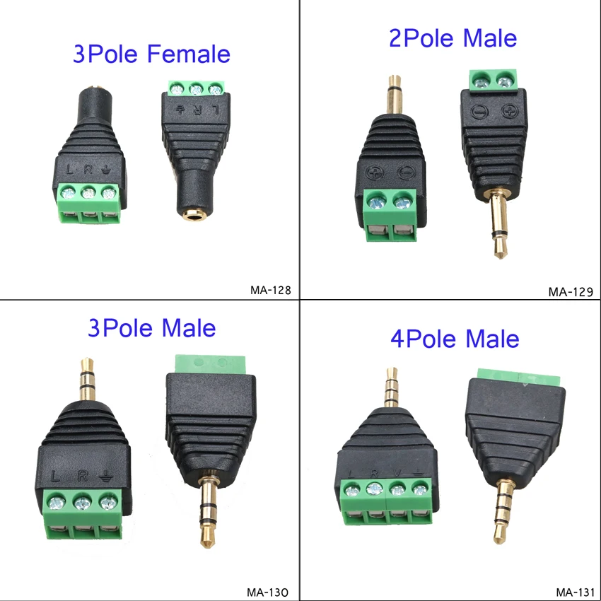 For-Video-AV-Balun-3-5mm-1-8-stereo-Female-Male-to-AV-Screw-Terminal ...