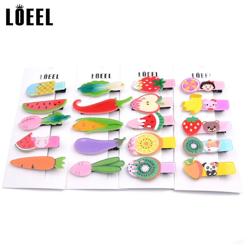 New Arrivals 5Pcs/Lot Cartoon Hair Accessories Fruit Vegetable Hair ...