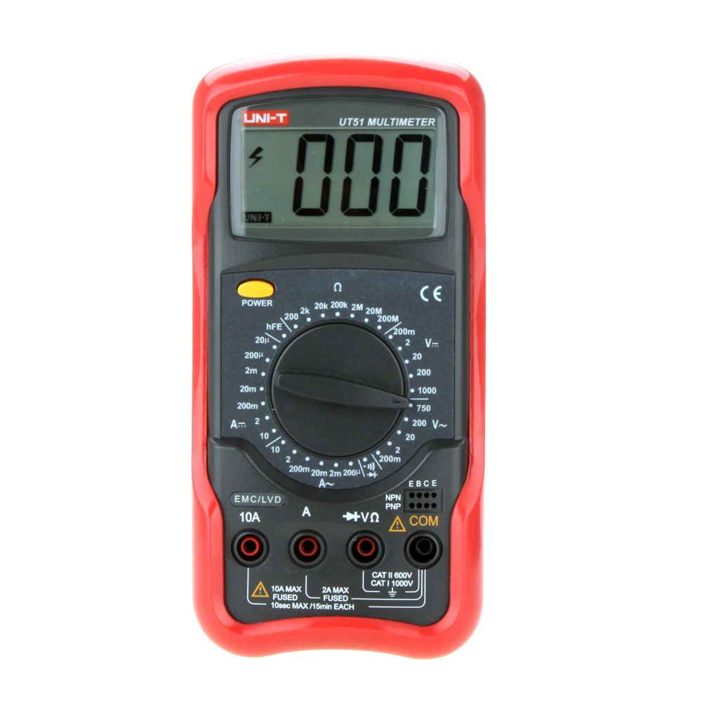 Uni-T UT51 Digital Multimeter Voltmeter Ammeter Ohmmeter Tester 10A ...