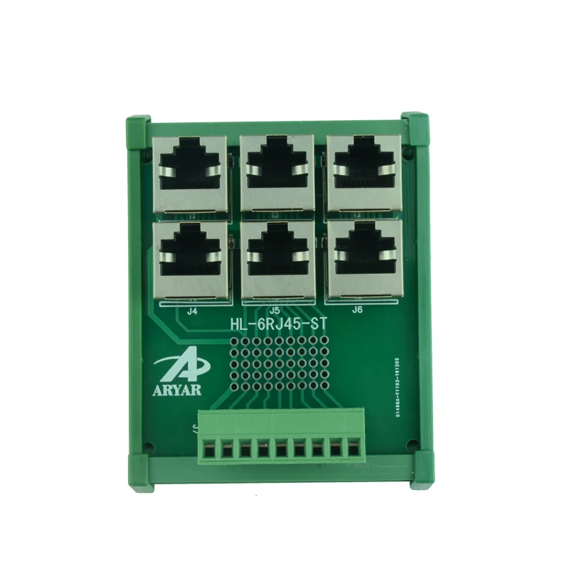 DIN Rail Mount RJ45 Module,RJ45 8P8C Jack 6 Way Buss Breakout Board ...