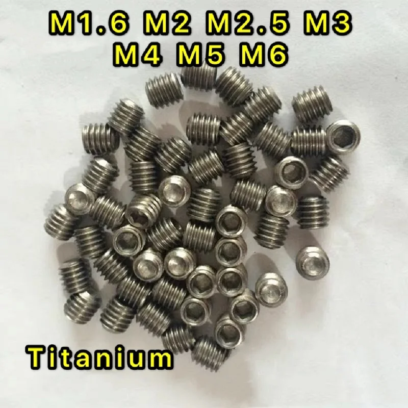 20PCS M1.6 M2 M2.5 M3 M4 M5 M6 GB80 DIN916 Titanium Hex Socket Set ...