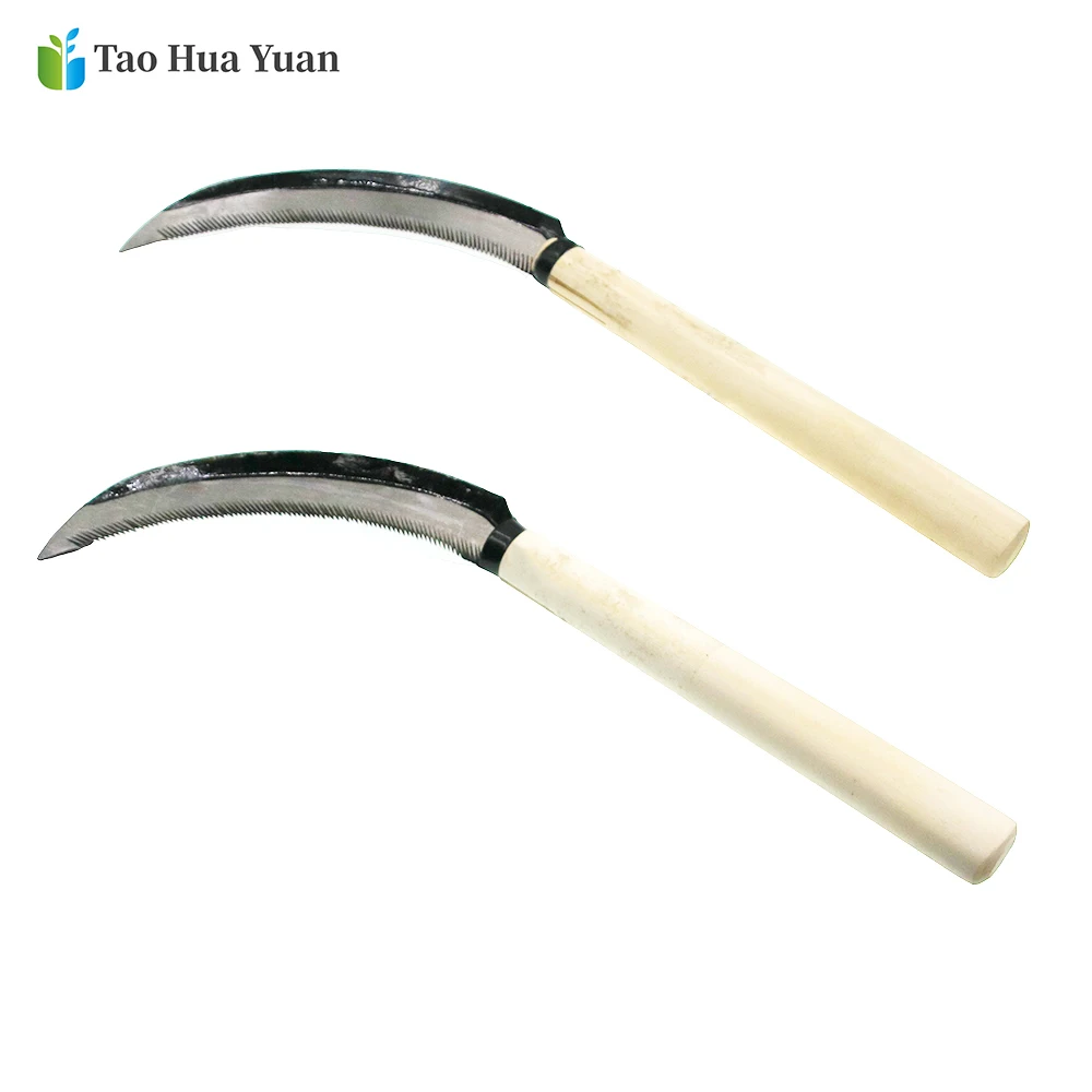 Lightweight-Gardening-Grass-Sickle-Manganese-Steel-Sharp-Wooden-Handle ...