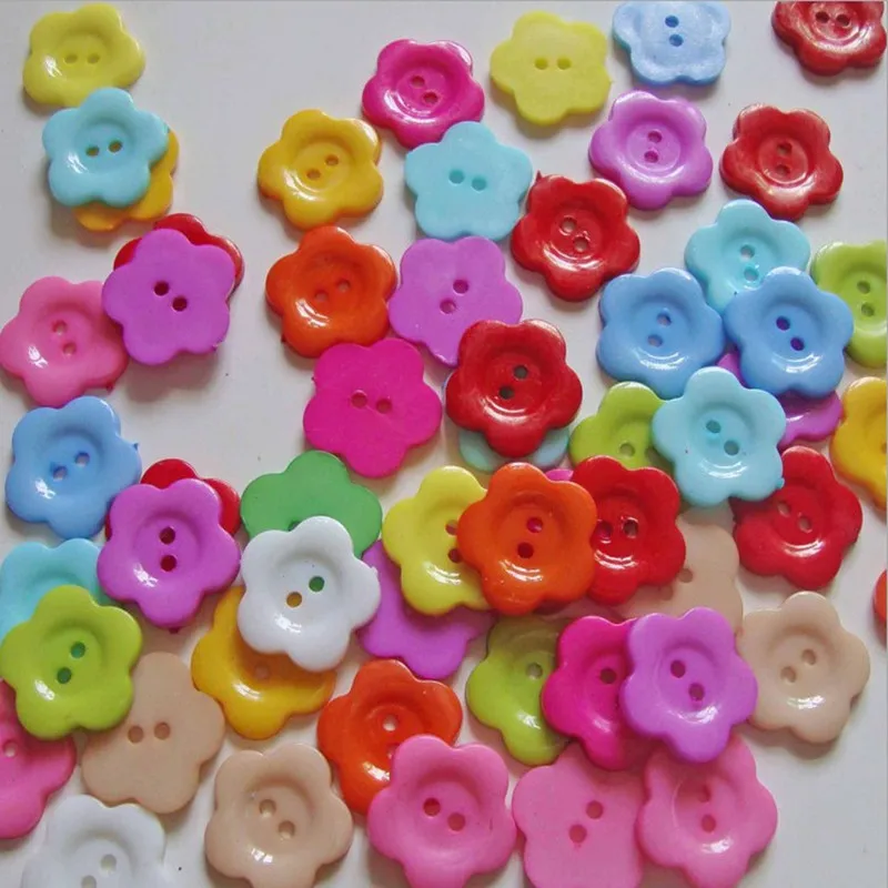 100Pcs-Resin-Flower-Buttons-Clothing-Sewing-Button-Fit-Scrapbooking ...