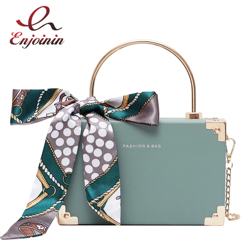 Metal Handle Box Design Women Party Clutch Bag Fashion Shoulder Chain ...