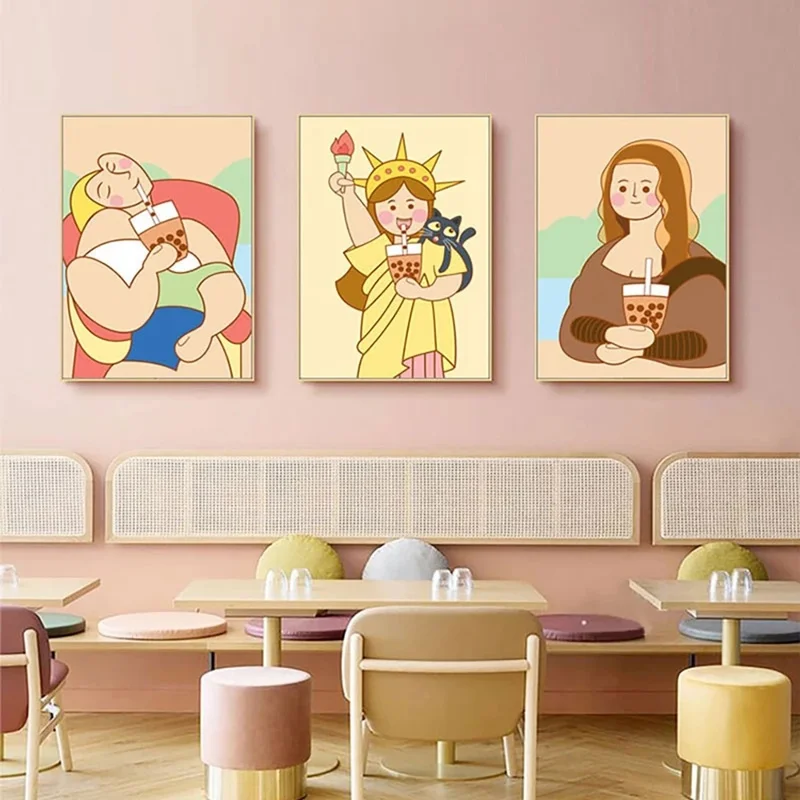 Funny Cartoon Celebrity Poster Canvas Painting Print Anime Art Wall ...